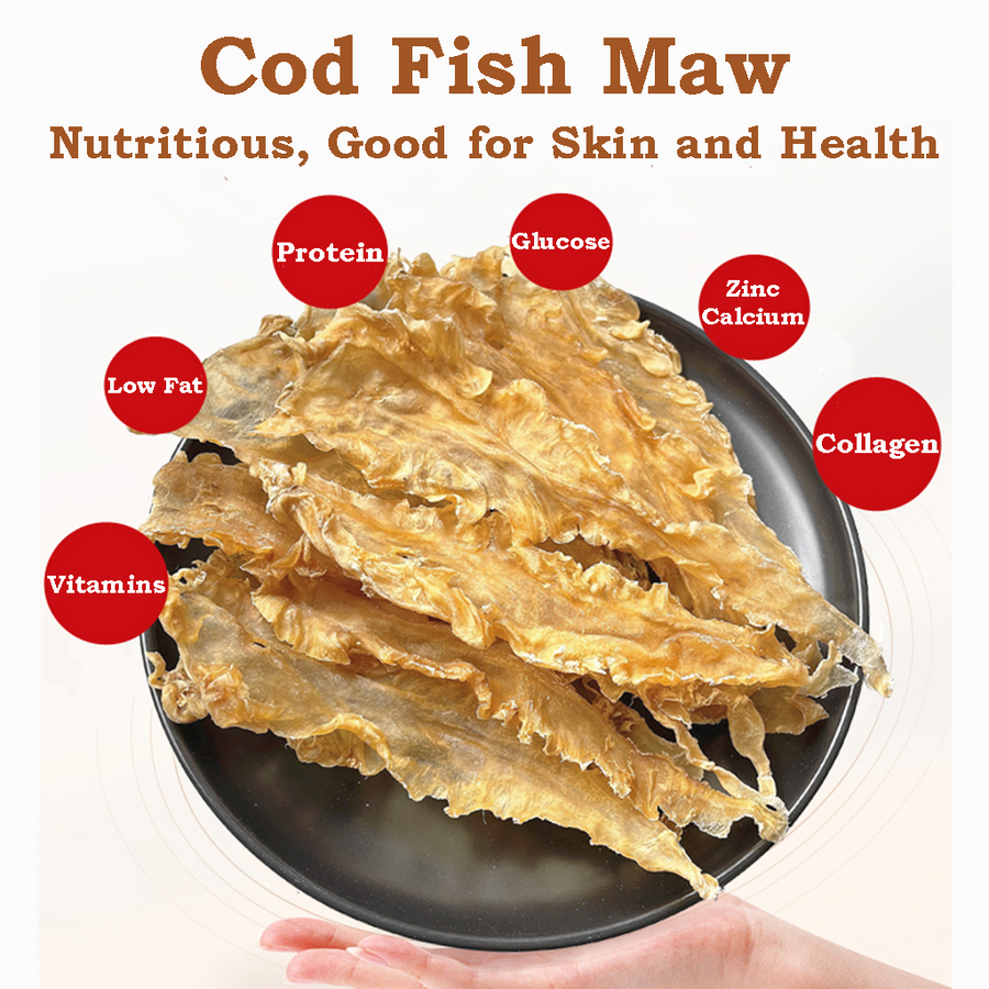 Premium Fish Maw (Cod Fish) 100g 鳕鱼鳔 – De Cheng Xin Xing Trading Pte Ltd